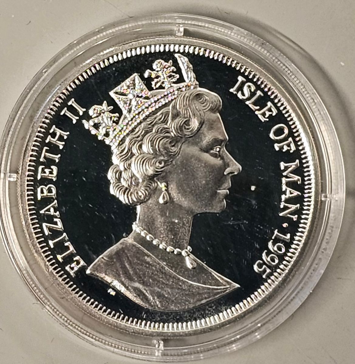 Isle of Man: 1 crown 1995 - Dronning Elizabeth 95 år - Buskerud mynt ...